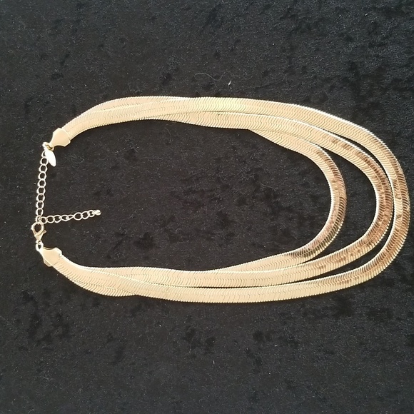 Natasha Couture | Jewelry | Natasha Triple Strand Flat Snake Gold Tone ...